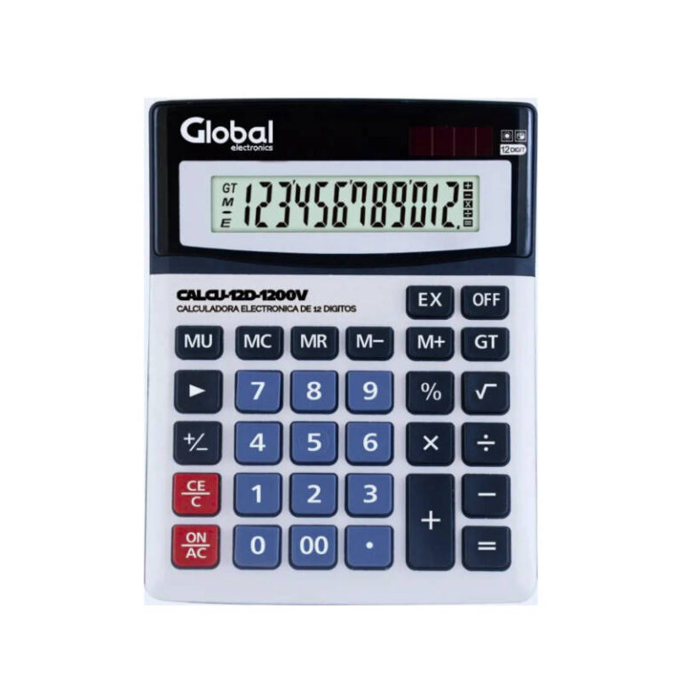 Calculadora 12 dígitos Global CALCU-12D-1200V – Hipno Informática
